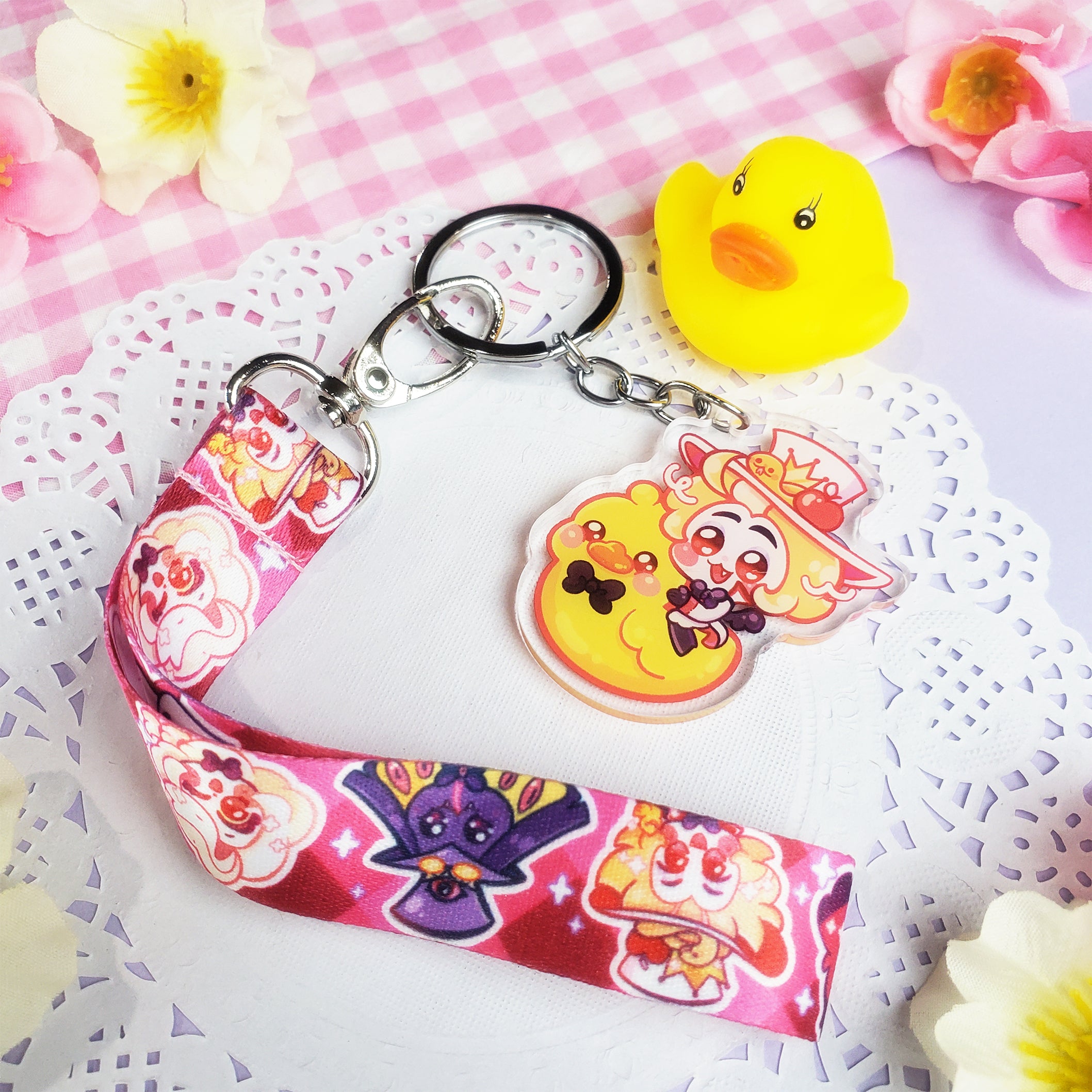 Hazbin - Lucifer Ducky - Mini Lanyard + Acrylic Keychain Set – BotTwins