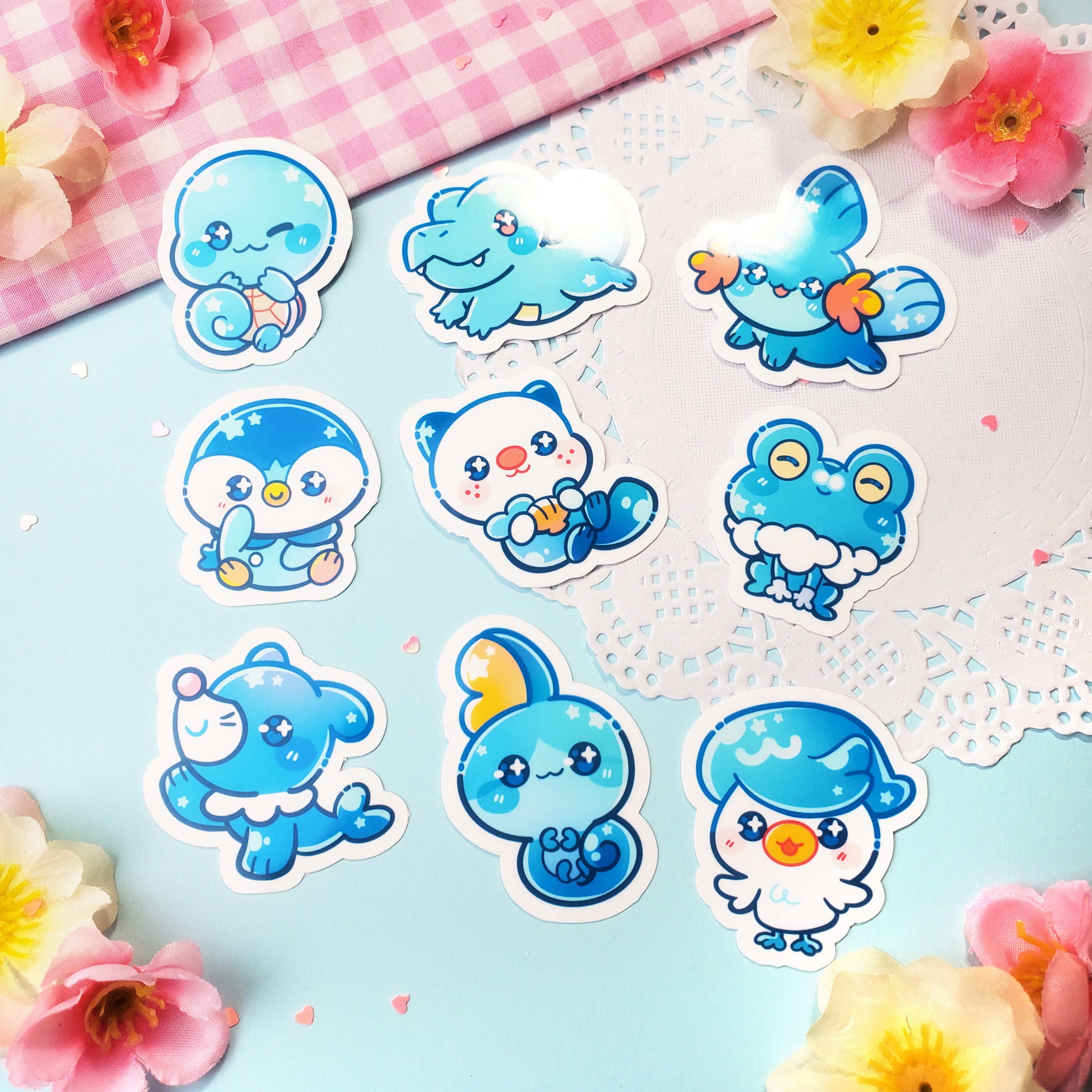 Water Type Starter Monsters - Sticker Pack – BotTwins