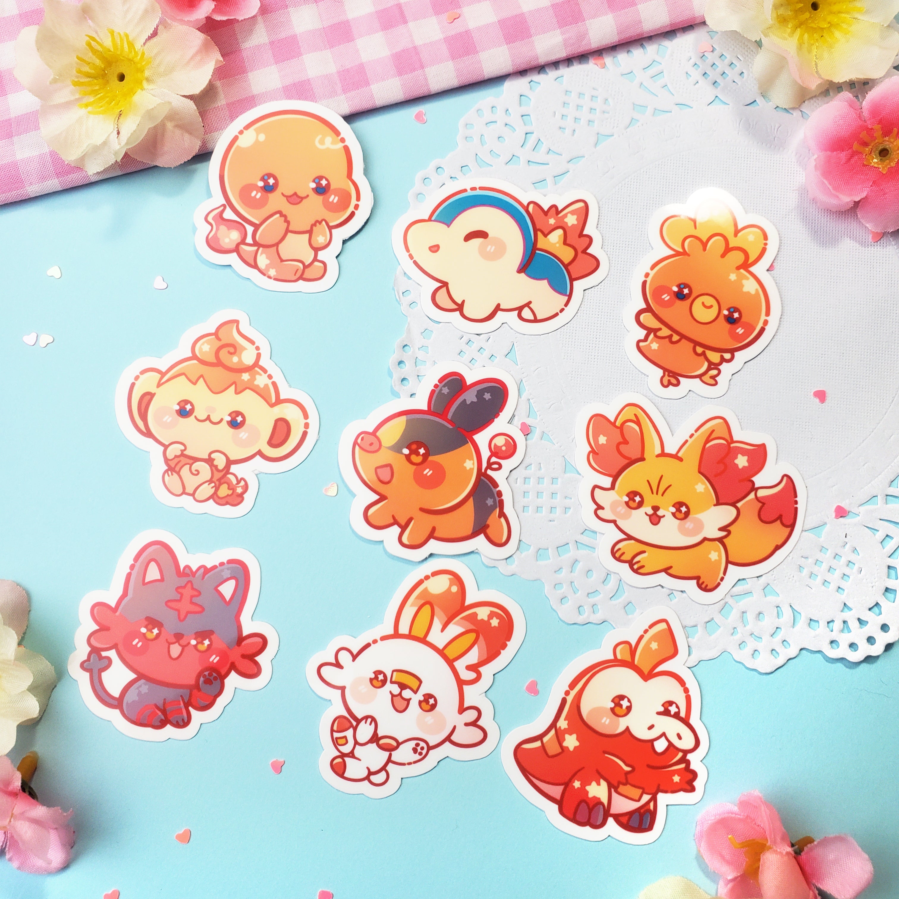 Fire Type Starter Monsters - Sticker Pack – BotTwins