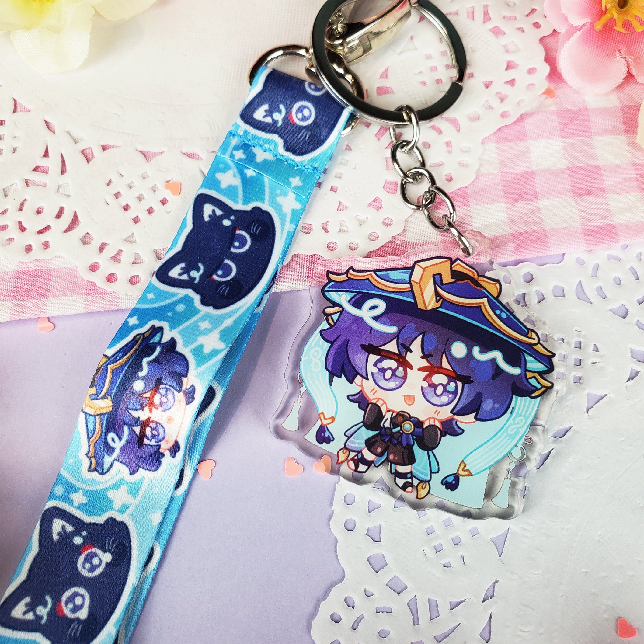 Genshin Impact - Wanderer - Mini Lanyard + Acrylic Keychain Set – BotTwins